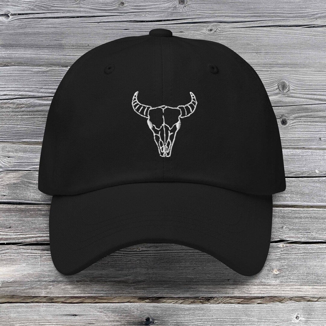 Cow Skull Embroidered Cap - Vintage Western Style Hat for Wild Spirit ...