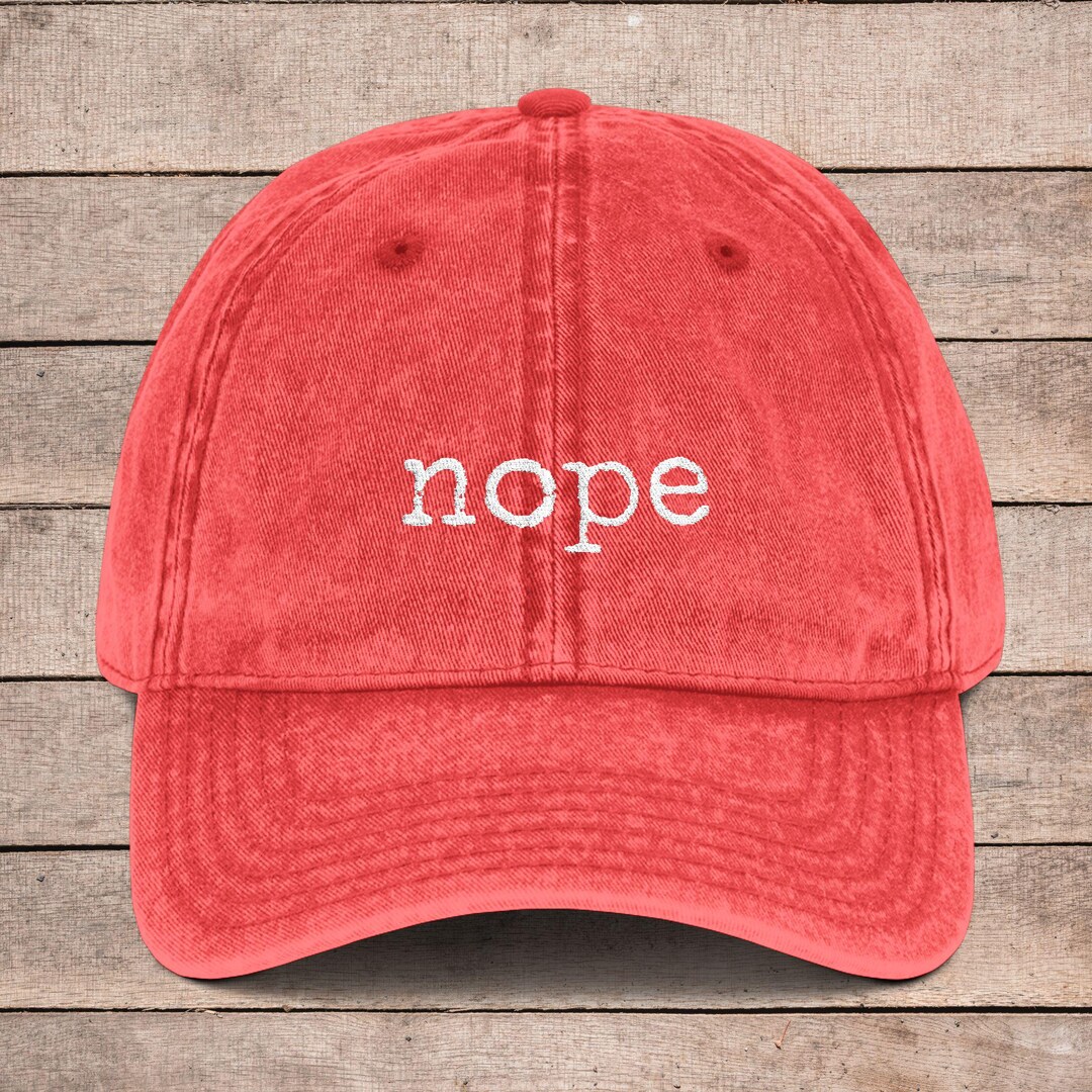 Embroidered Vintage Cap, Funny Nope Hat, Retro Style Baseball Hat, Dad Cap, Hipster Accessory ...