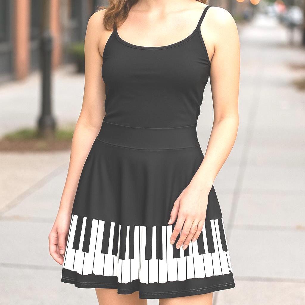 Piano Skirt Music Skater Skirt Musical Piano Theme Clothing Music Lover ...