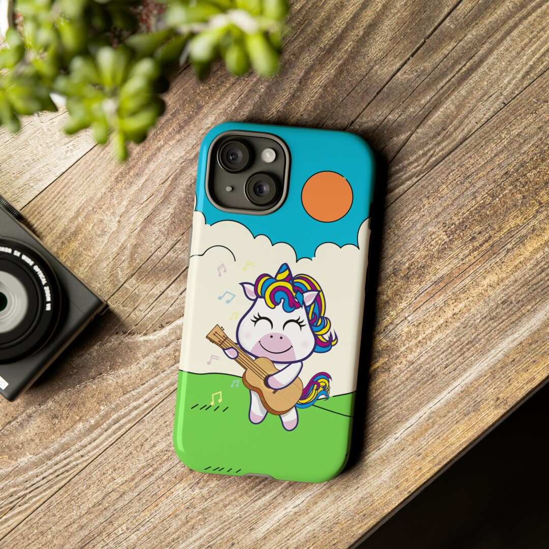 Cute Ukulele Unicorn Cell Phone Case for iPhone 15 14 13 12 11 Samsung ...