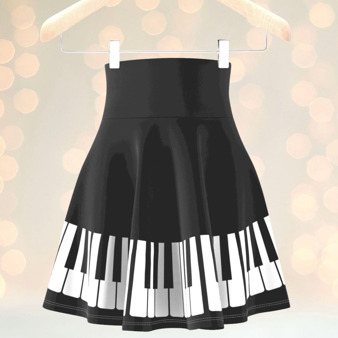 Piano Skirt Music Skater Skirt Musical Piano Theme Clothing Music Lover ...