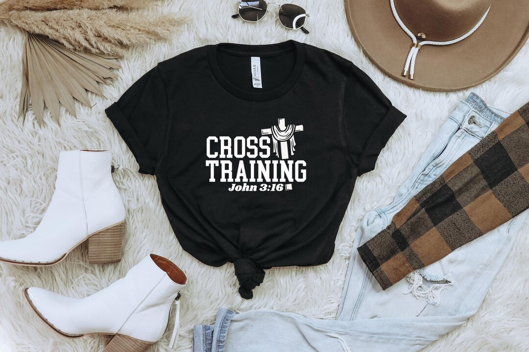 Christian Cross Training T-shirt, Bible Verse Unisex Shirt, Faith ...