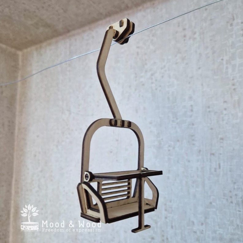 3D Winter Ski Lift Model Laser Cut File, Easy Assembly, Digital ...