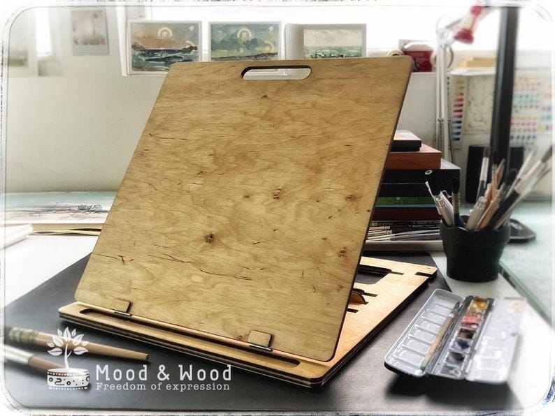 Portable Wooden Table Easel - Adjustable Folding Desktop Art Stand for ...