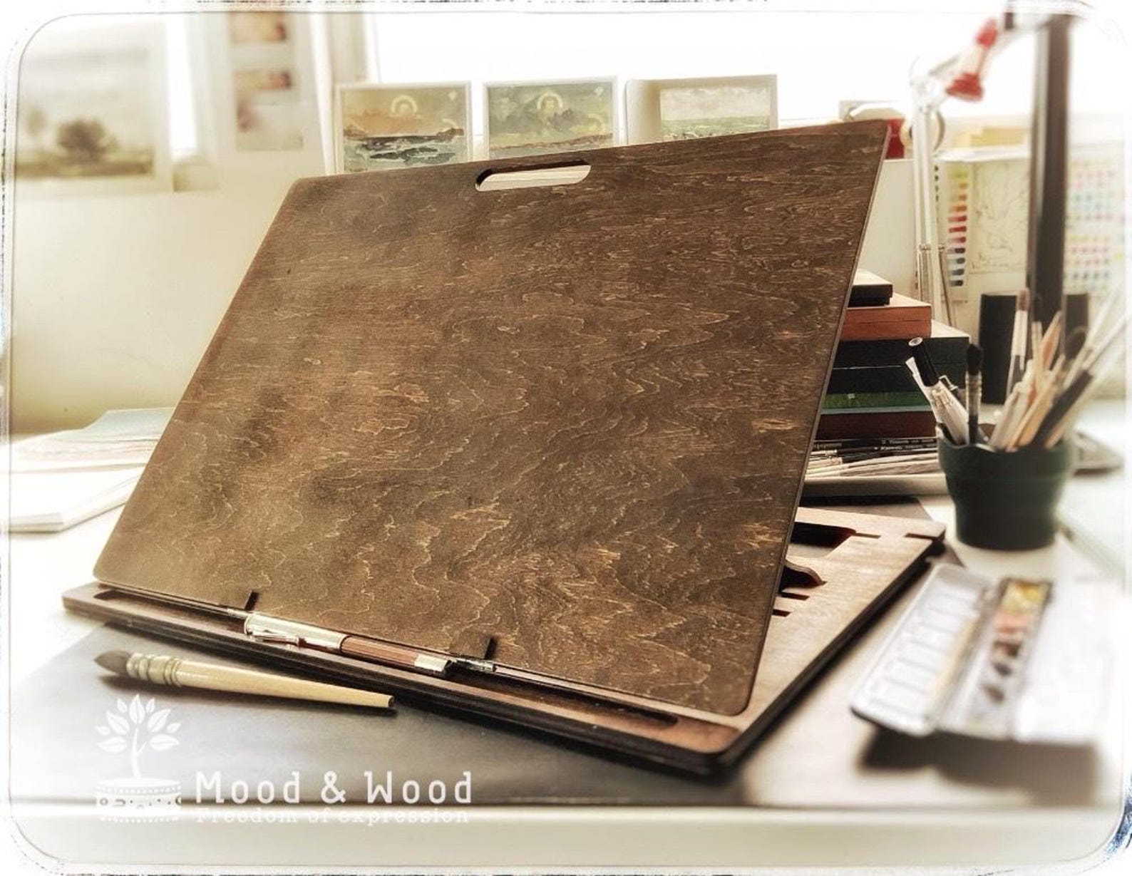 Portable Wooden Table Easel - Adjustable Folding Desktop Art Stand for ...