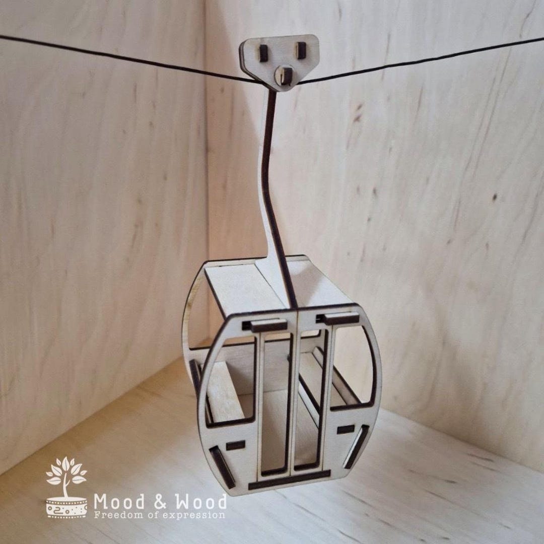 Ski Gondola Ornament – DIY Kit, Wooden Gondola Model, Winter Decor - Etsy