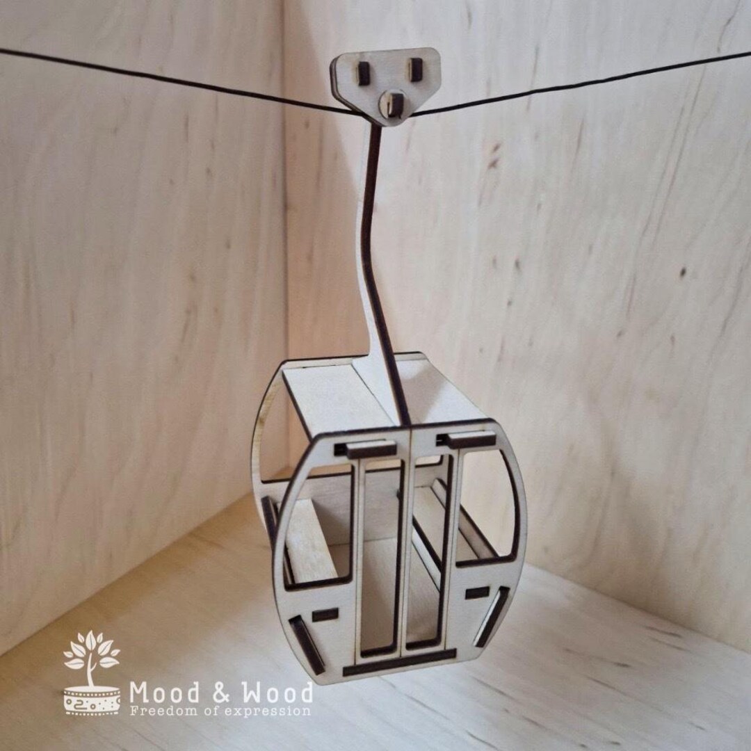 Digital Download | Ski Gondola Model Ornament DIY Laser Cut File for ...