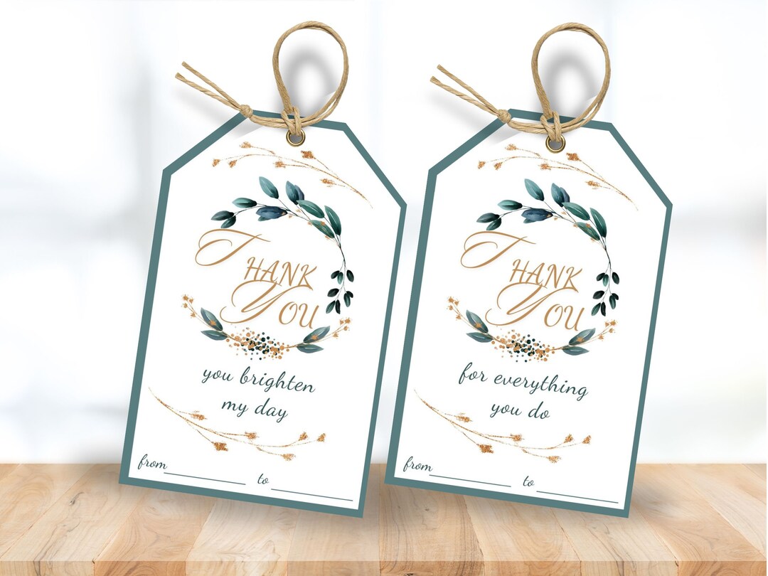 Appreciation Gift Tags Thank You for Everything Tags Christmas Gift ...