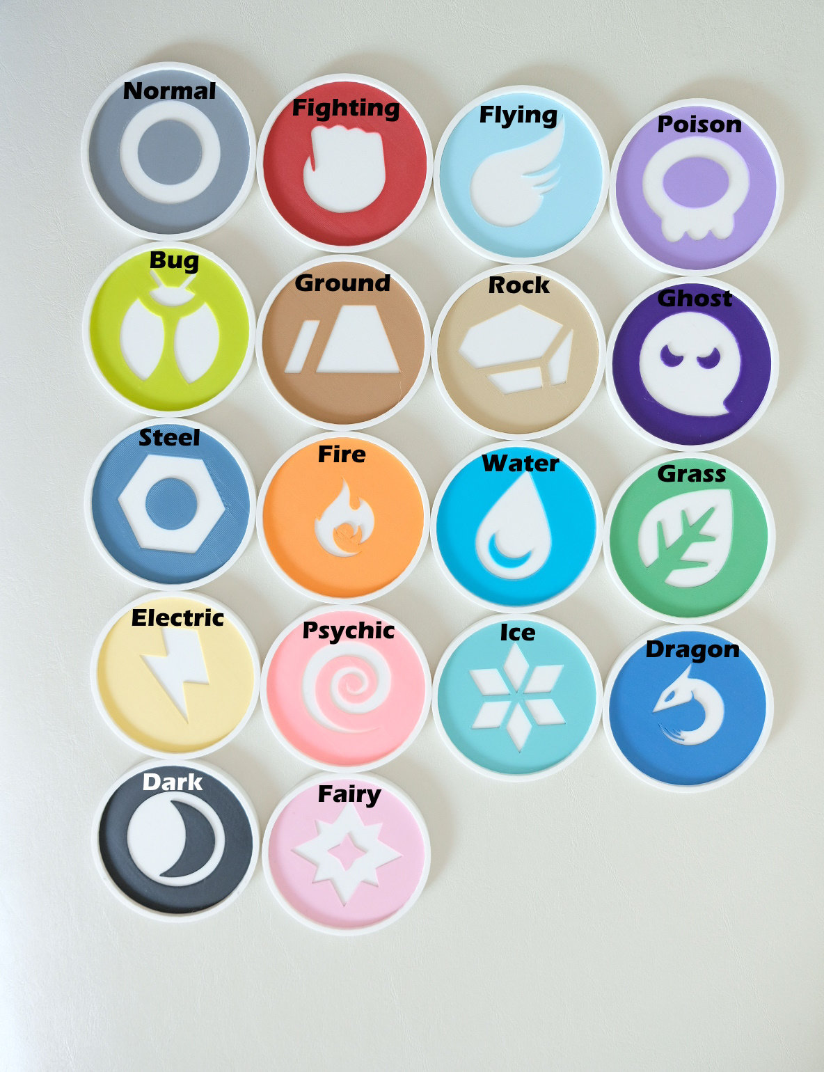 Pokemon Type Symbol Coasters Pokemon Go Pokemon Sword/shield - Etsy