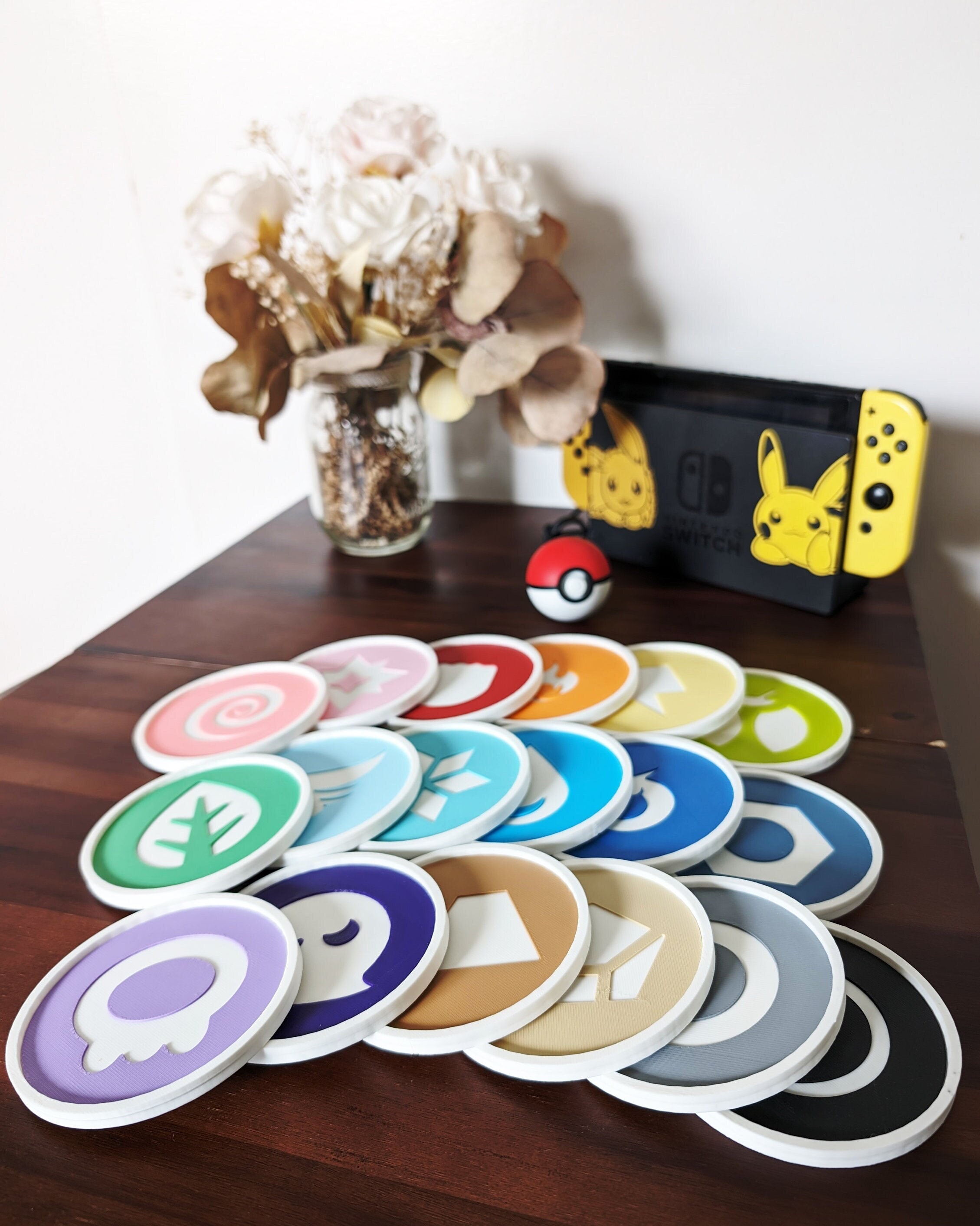 Pokemon Type Symbol Coasters Pokemon Go Pokemon Sword/shield - Etsy