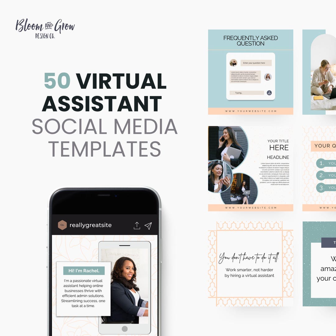 50 Virtual Assistant Social Media Templates | Canva Social Media ...