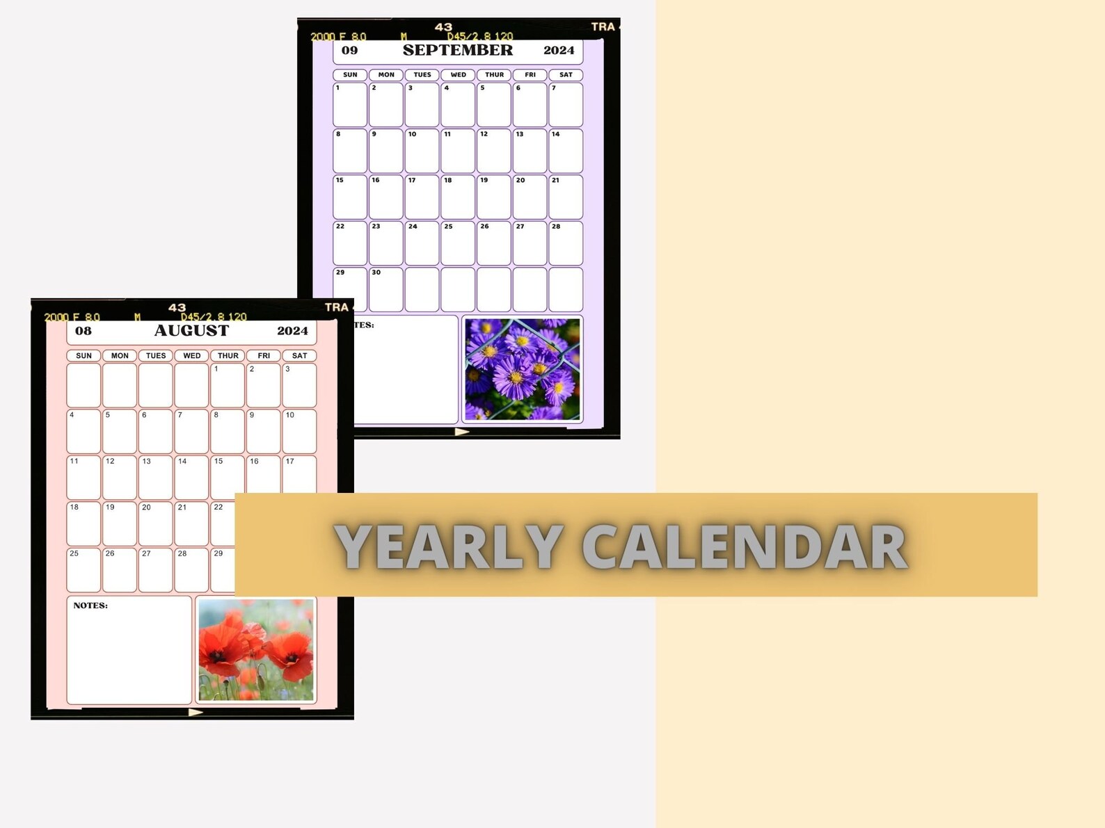 Goal Setting, Full-year Calendar, Monthly Overview, Yearly Scheduler ...