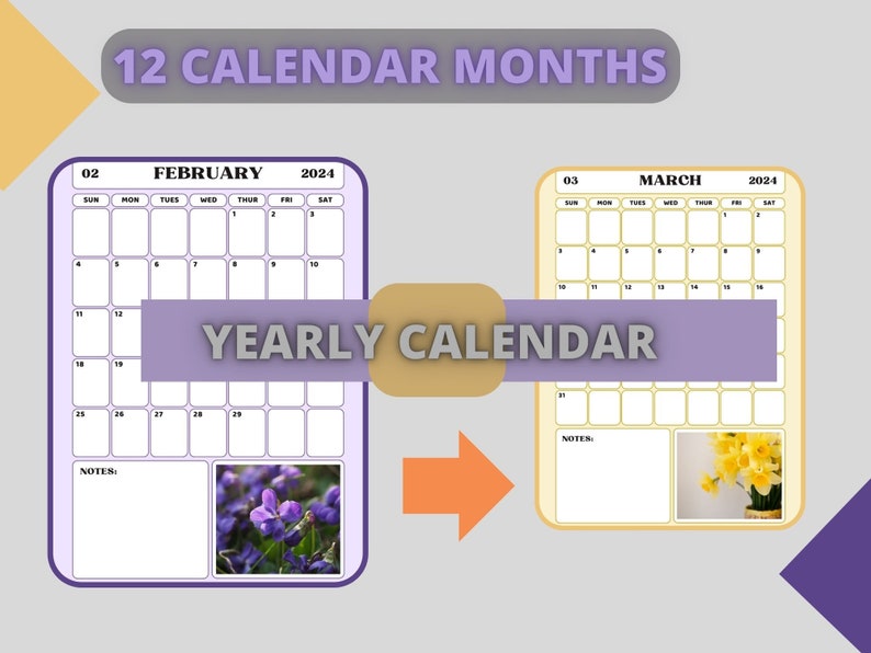 Goal Setting, Full-year Calendar, Monthly Overview, Yearly Scheduler ...