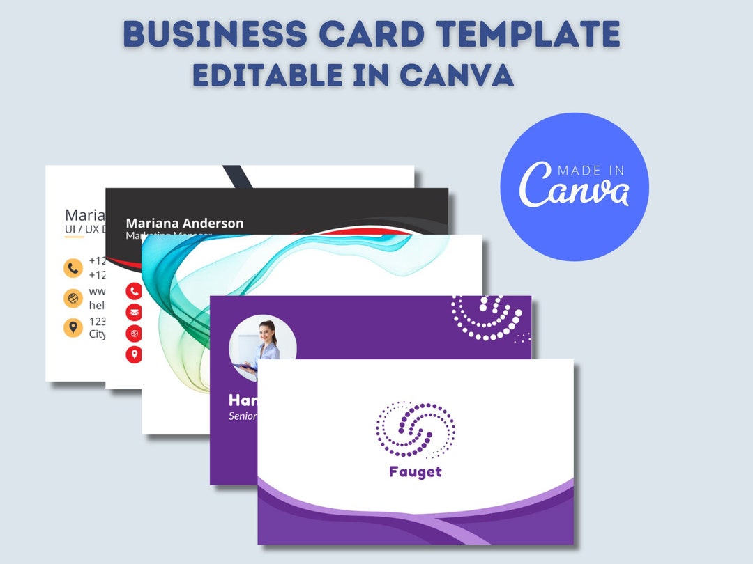 Professional Editable Canva Business Card Template, High-quality Print ...