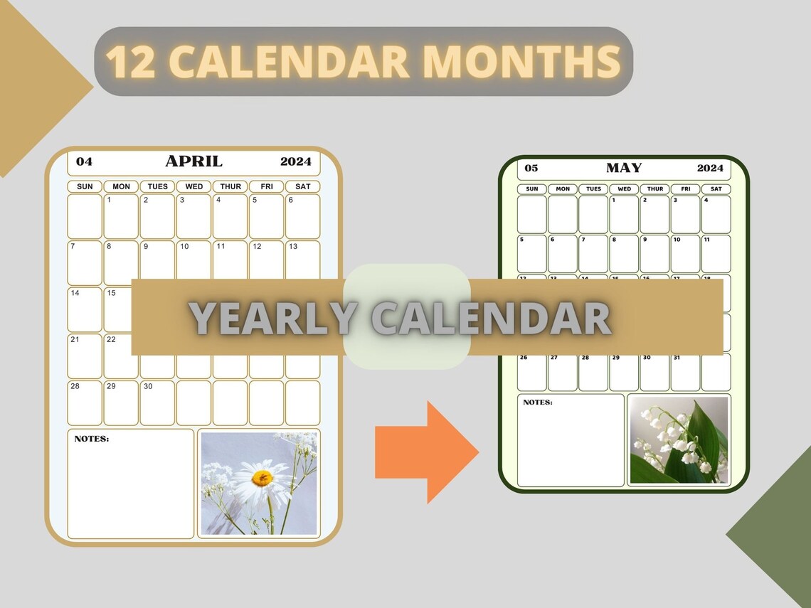Goal Setting, Full-year Calendar, Monthly Overview, Yearly Scheduler ...