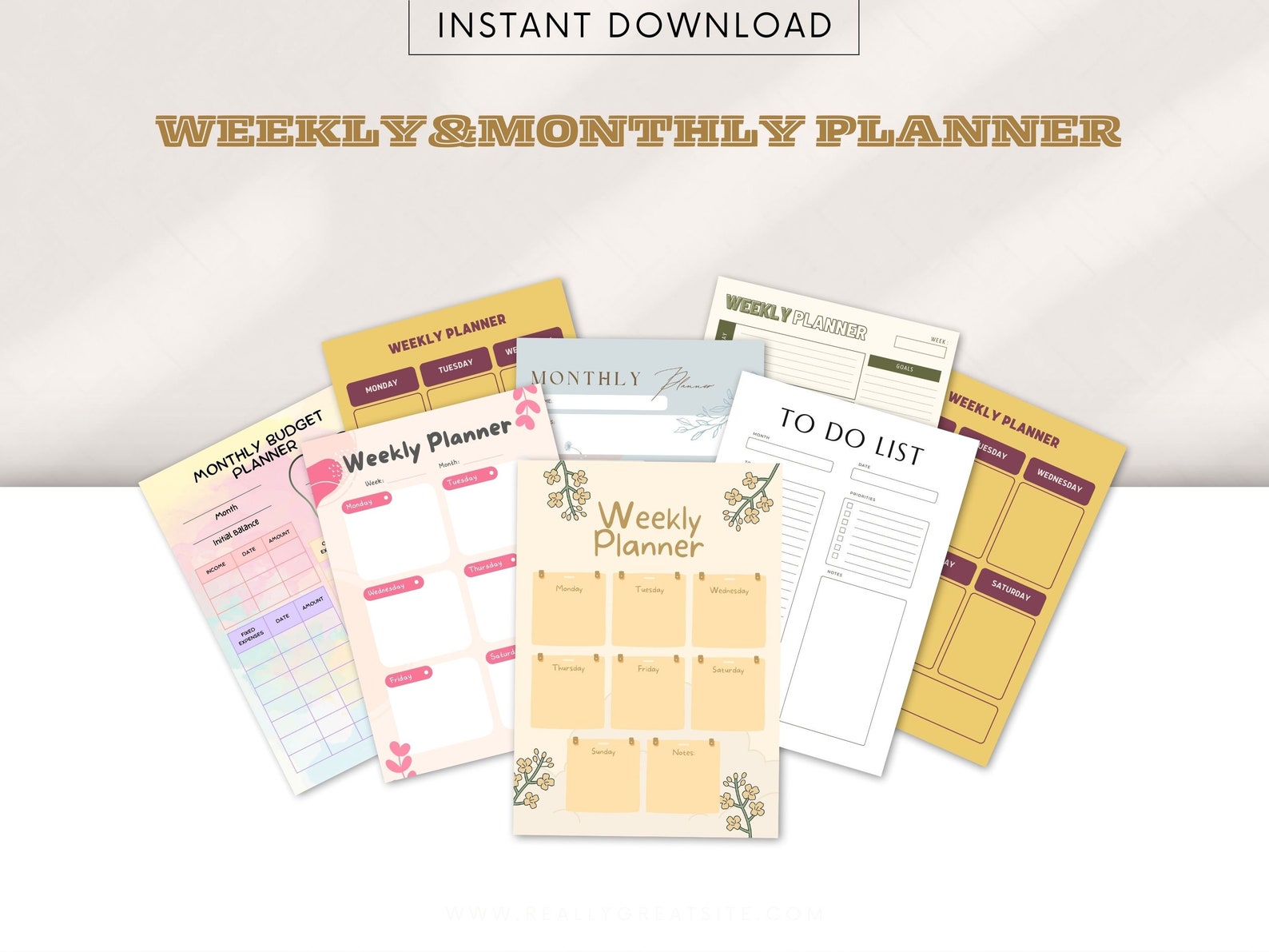 Weekly Organizer, Editable Template, Productivity Tool, Playful ...
