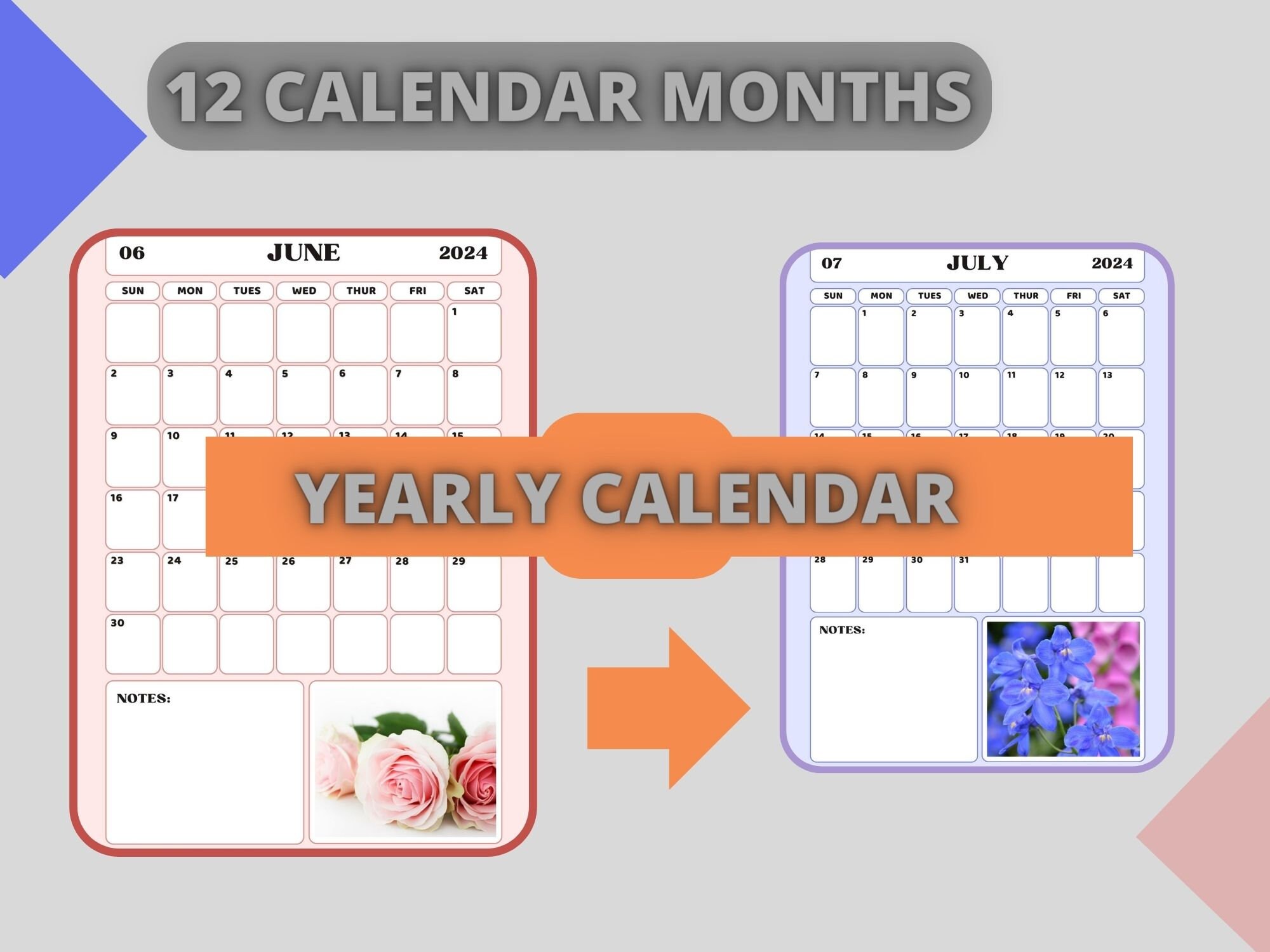 Goal Setting, Full-year Calendar, Monthly Overview, Yearly Scheduler ...