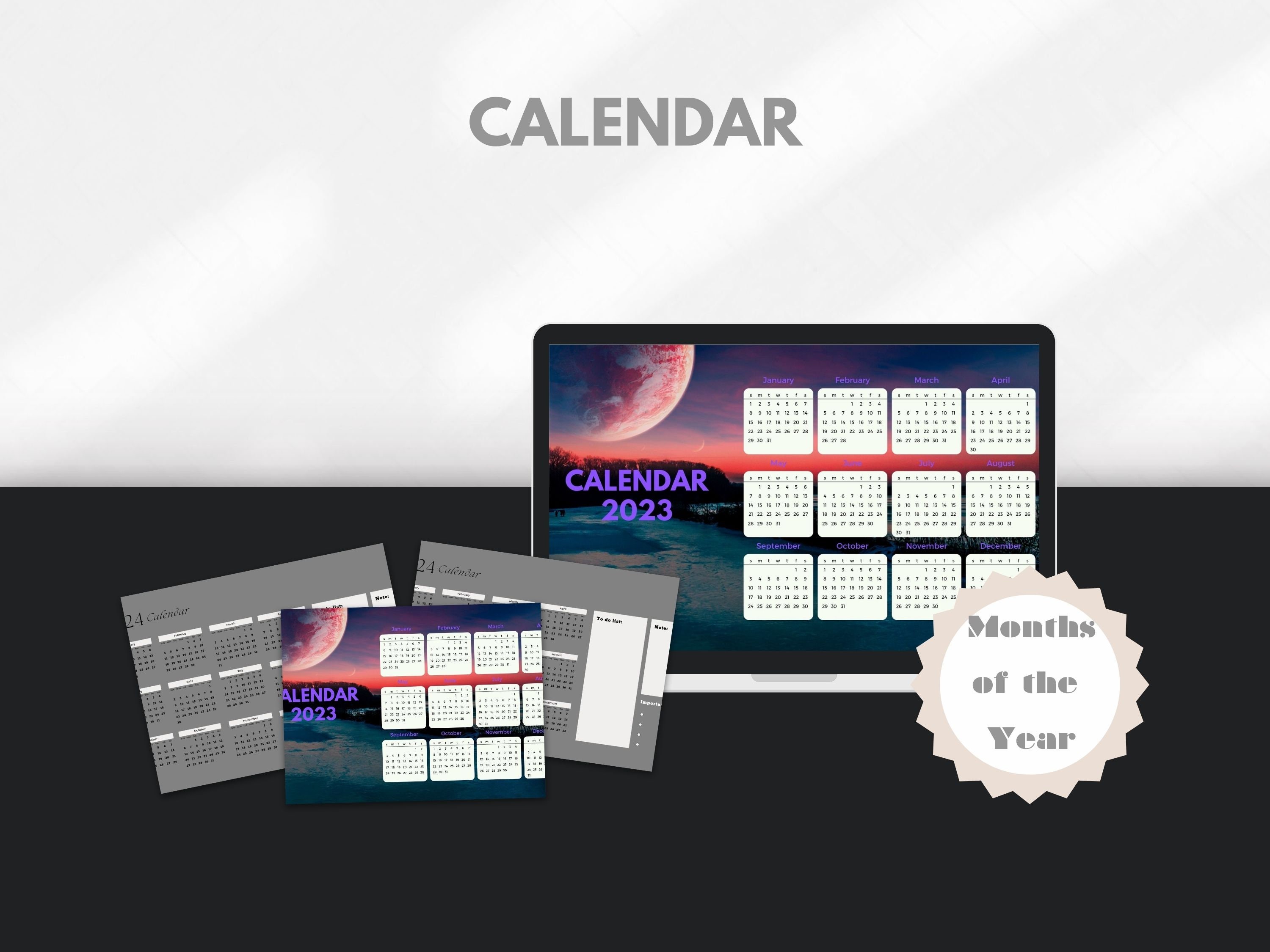 Yearly Scheduler, Monthly Overview, Editable Template, Customizable ...