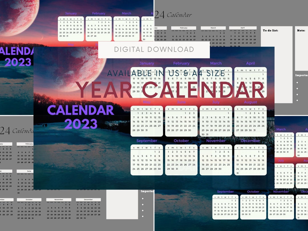 Yearly Scheduler, Monthly Overview, Editable Template, Customizable ...