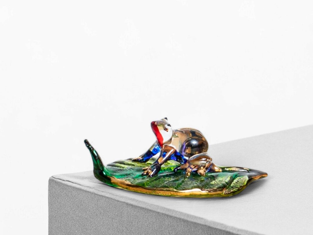Art Glass Frog Hand-blown Figurine Handmade Sculpture Collectible ...