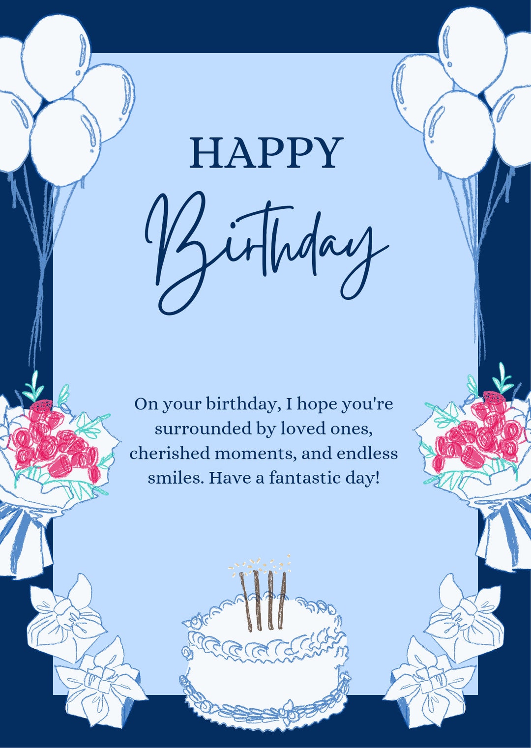 Digital Birthday Card Digital Invitation Card Birthday - Etsy