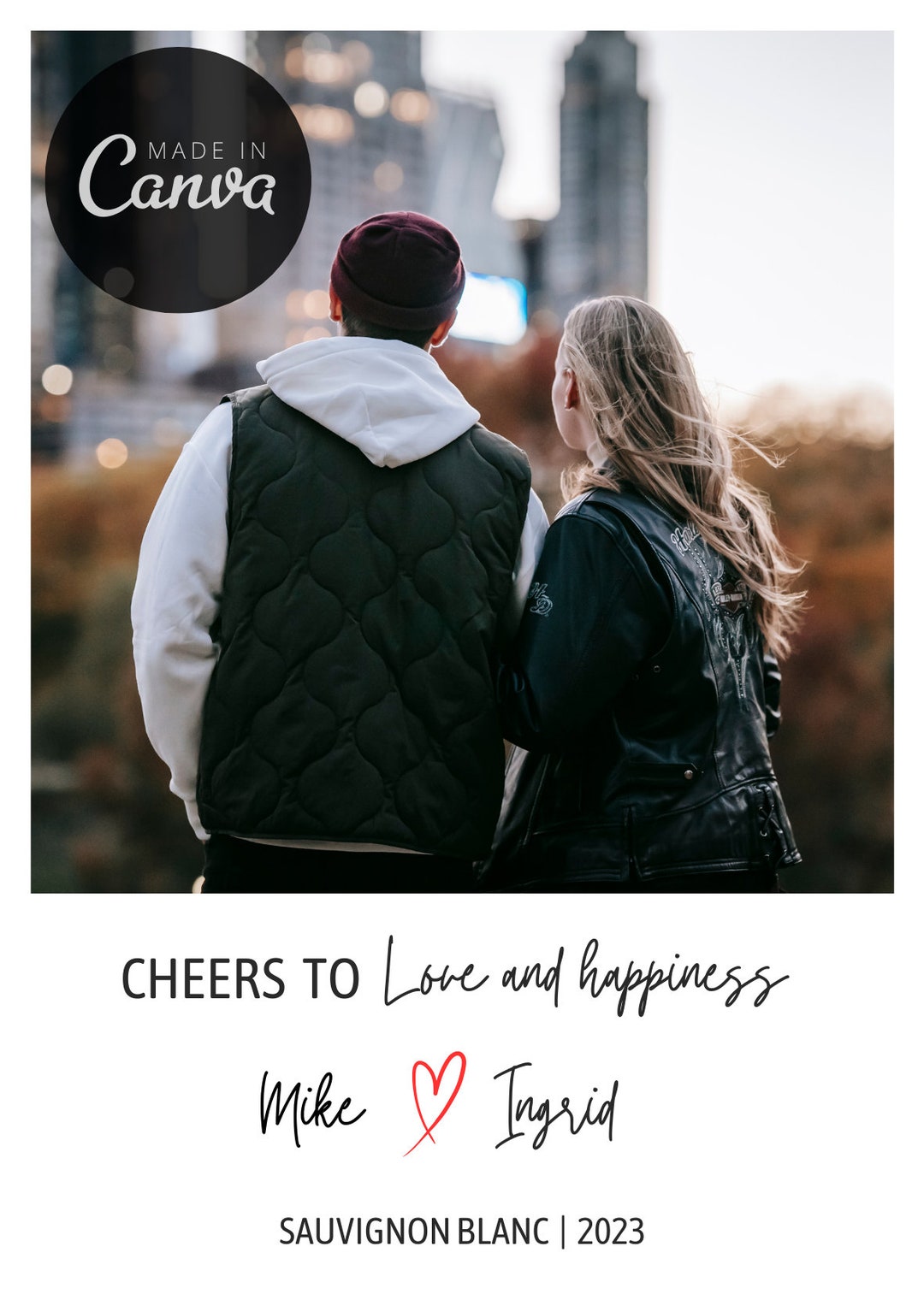 Custom Cheers to Love Design Template for Bottle Label Canva - Etsy