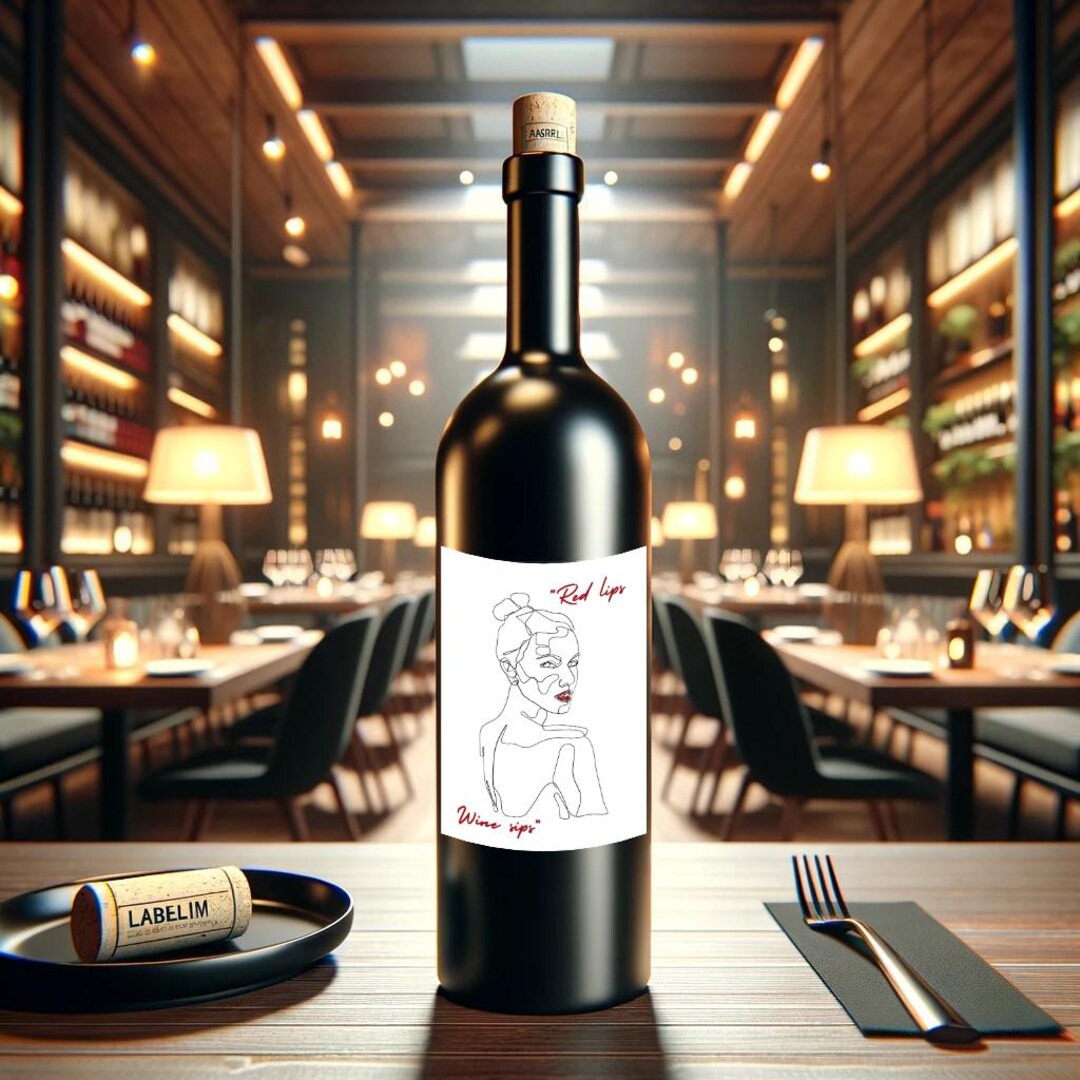 Red Lips / Wine Sips Label Wine Label Special Wine Bottle - Etsy