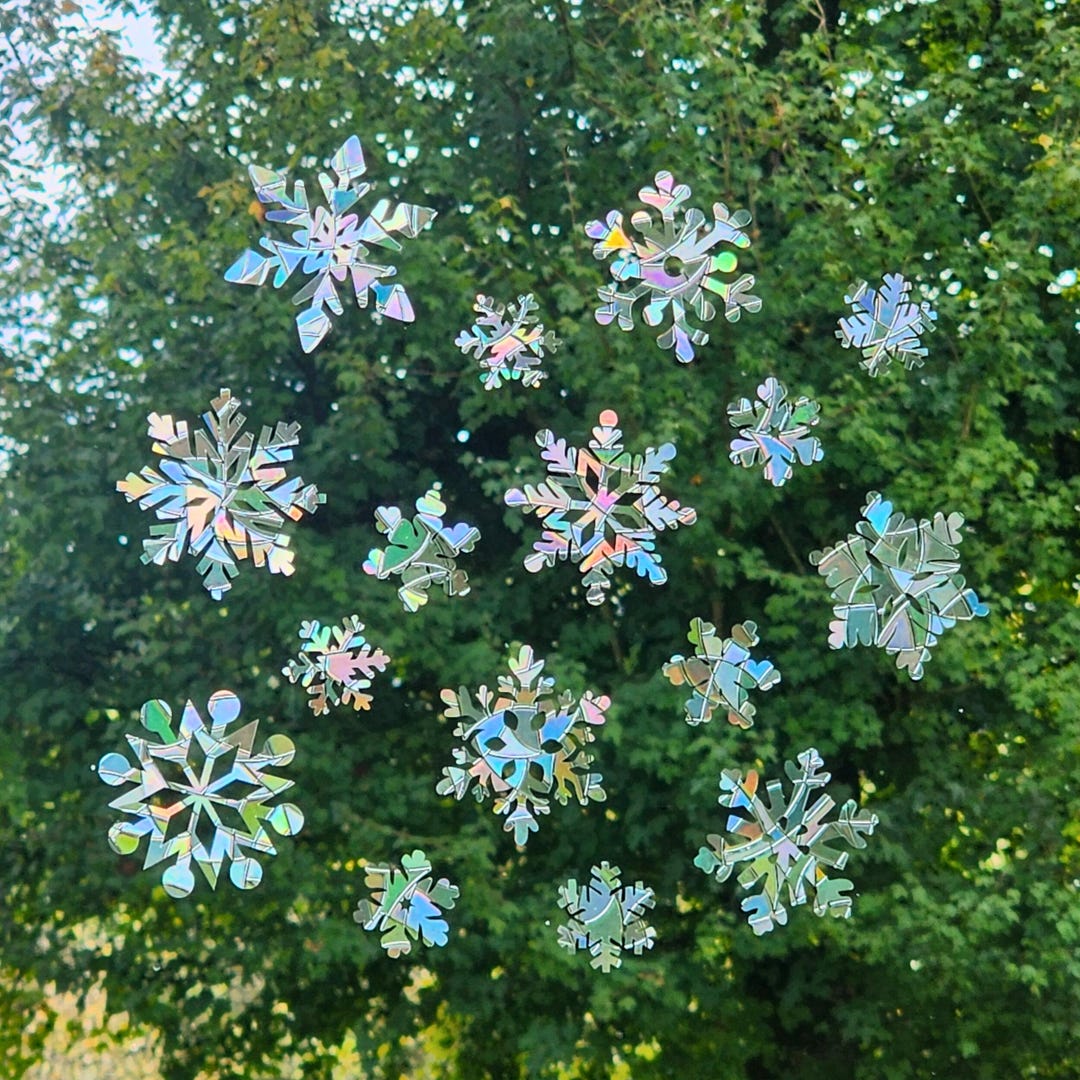 Suncatchers Snowflake Stickers Set of 16 Winter Decoration Christmas ...
