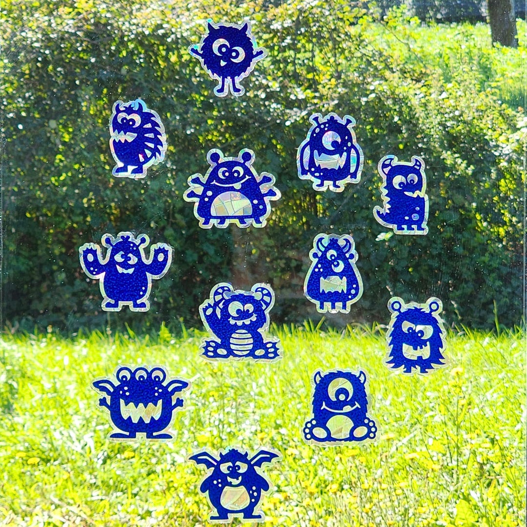 Suncatcher Sticker Funny Monster Set of 12 Rainbow Creators Stained ...