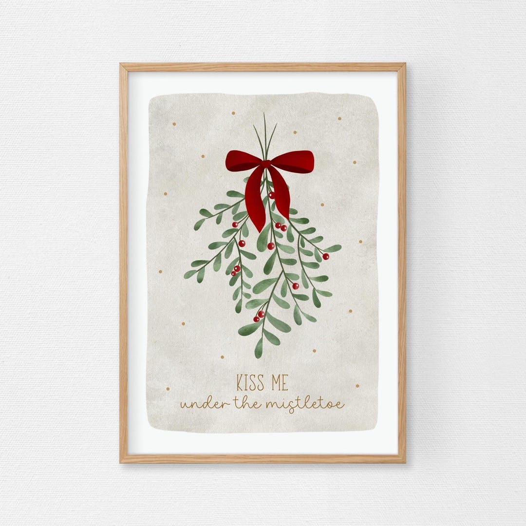 Mistletoe Poster A4 & A3 | Christmas | Poster | Wall Poster | Art ...