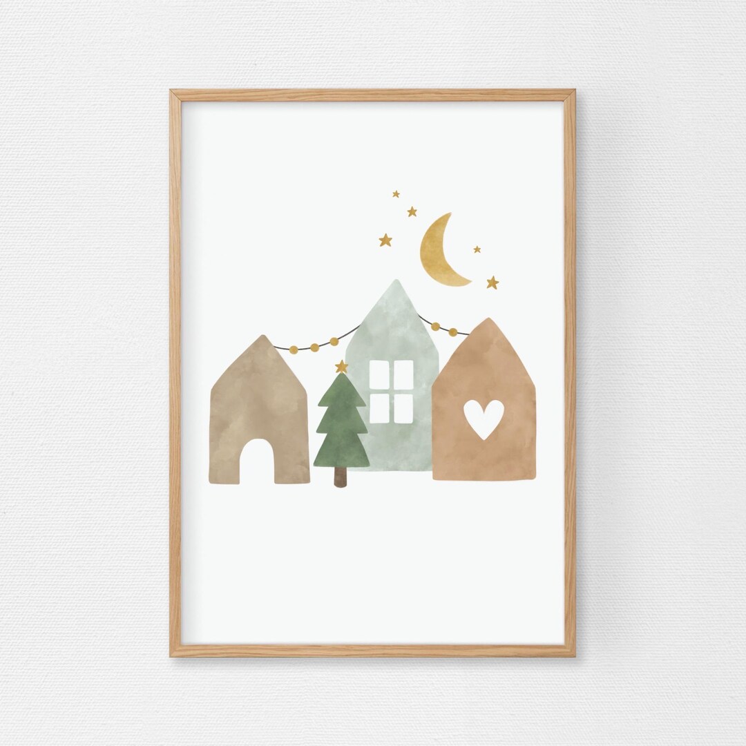 Christmas Village Poster A4 & A3 | Christmas | Poster | Wall Poster ...