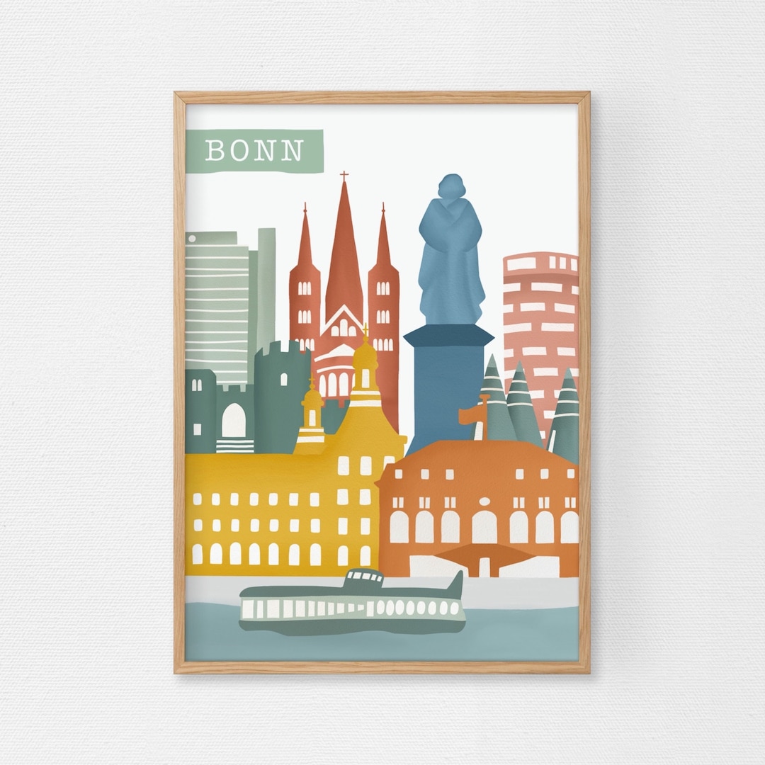 Bonn Poster A4 & A3 Wall Poster Poster Bonn City Rhineland Gift - Etsy
