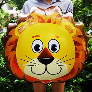 Jungle Animals Balloon-4 Pcs. Zebra, Giraffe, Lion, Monkey Foil Animal ...