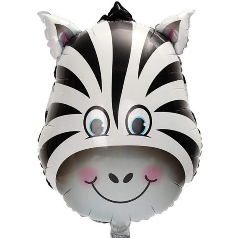Jungle Animals Balloon-4 Pcs. Zebra, Giraffe, Lion, Monkey Foil Animal ...