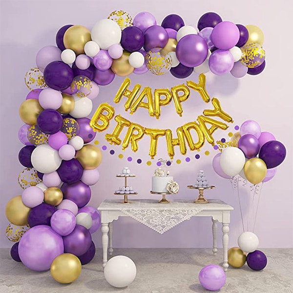 Purple Balloon and Gold - Etsy