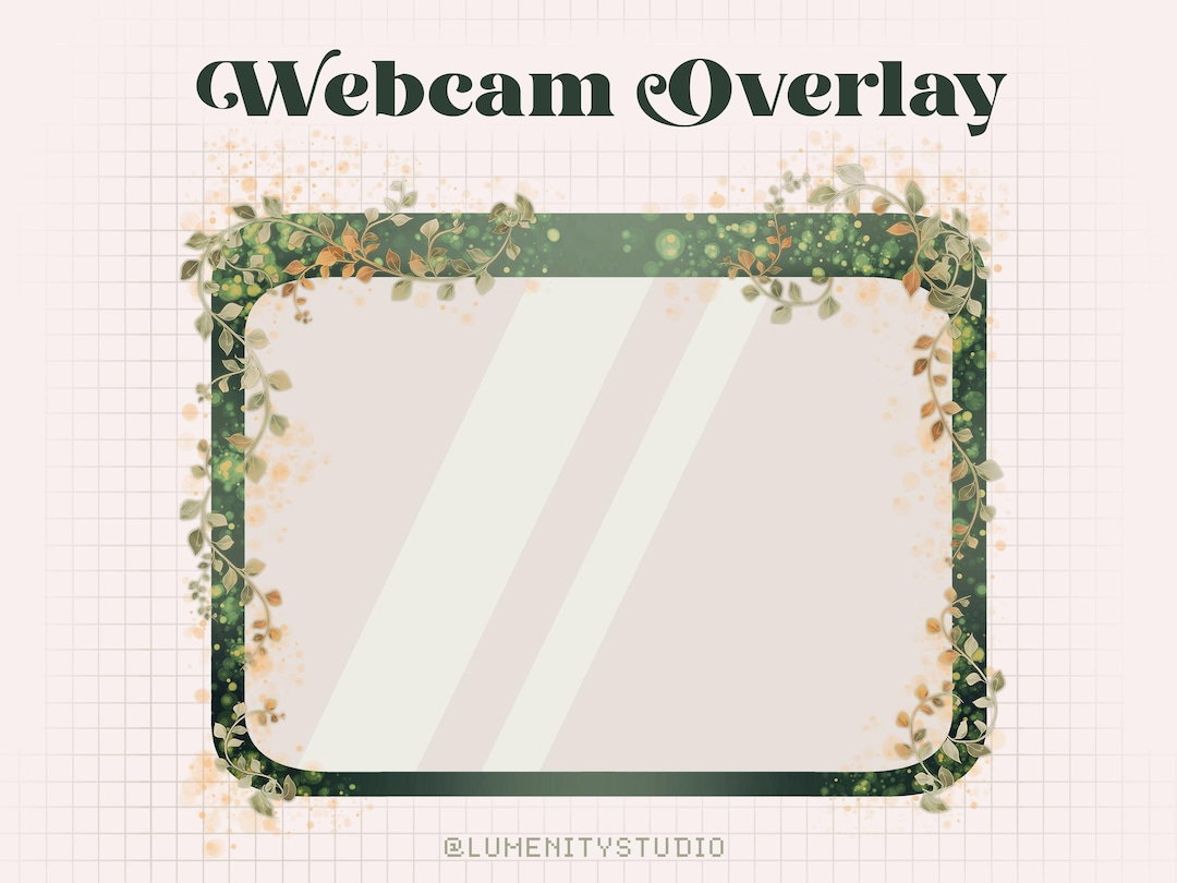 Magical Forest Green Gray Webcam Border | Stream Webcam Border Overlay ...