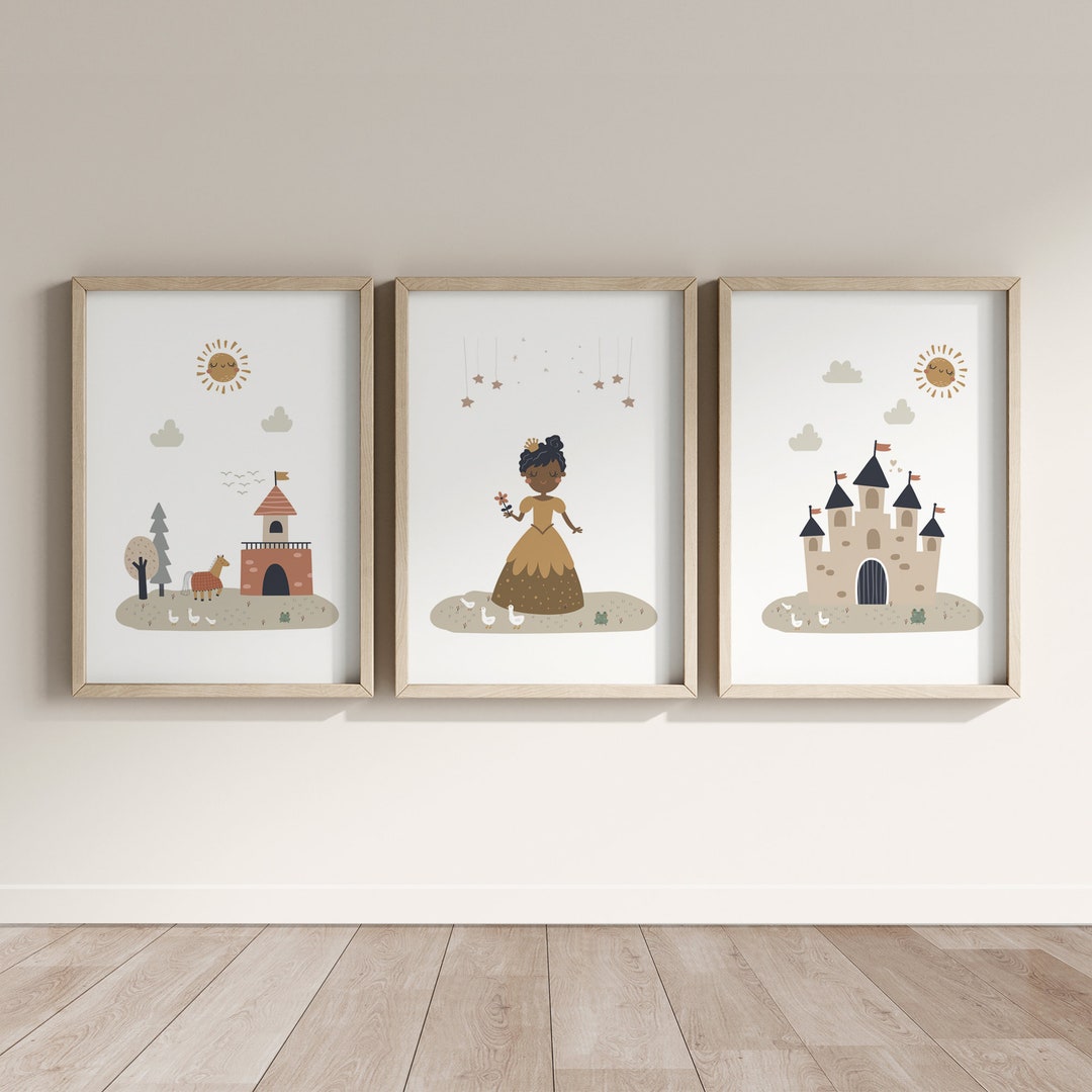 Little Princess Printable Illustration Set of 3 - Modern Nursery Art ...