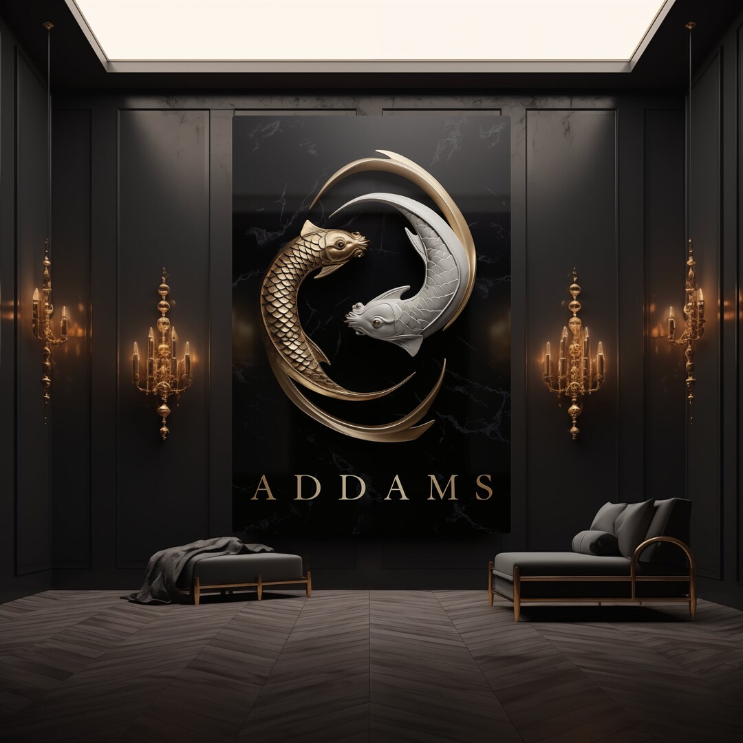 Pisces Personalized Acrylic or Metal Print, Zodiac Luxury Dark Wall Art ...
