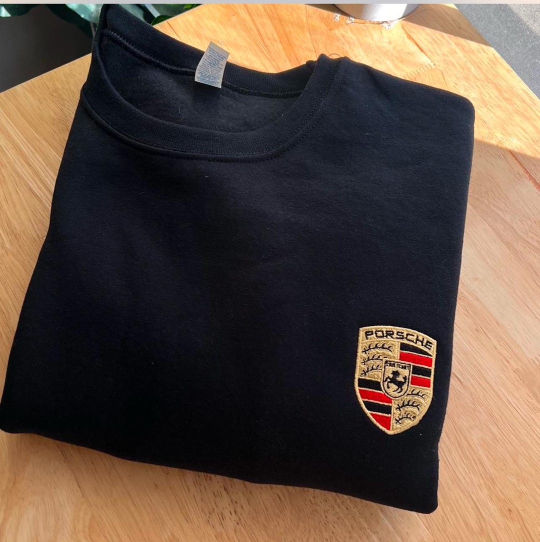 Black Porsche Embroidered Sweatshirt Streetwear Original - Etsy
