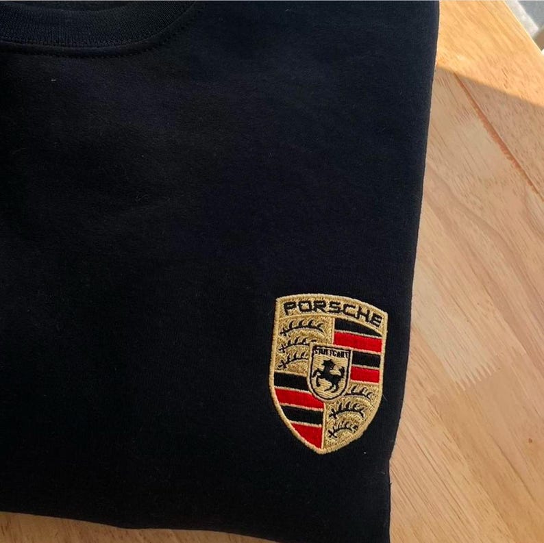 Black Porsche Embroidered Sweatshirt Streetwear Original - Etsy