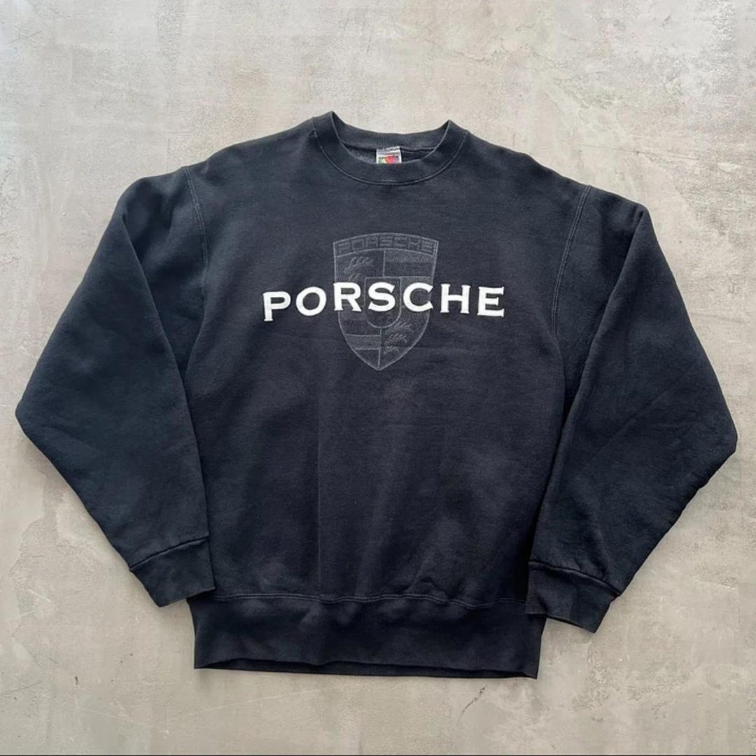 Black Porsche Embroidered Sweatshirt Streetwear Original - Etsy