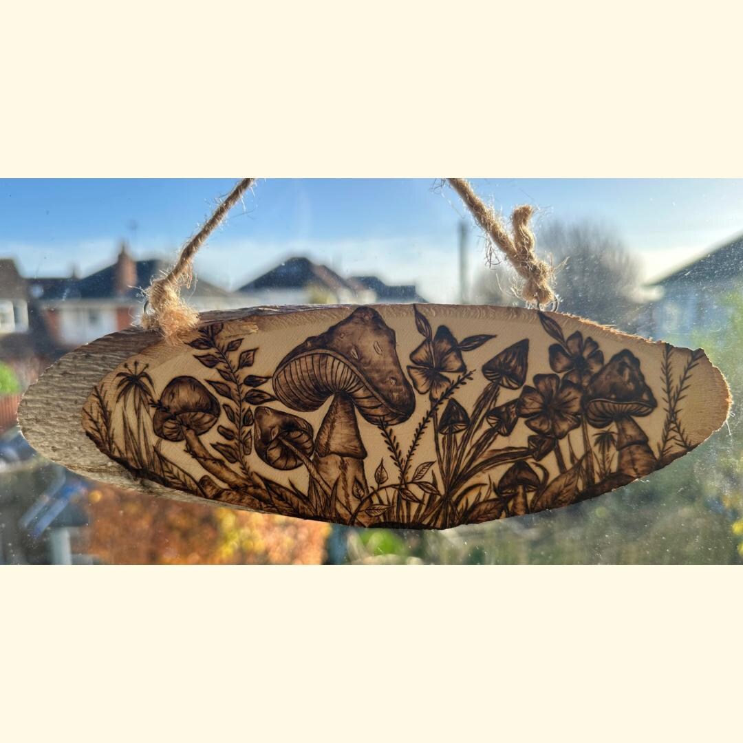 Mushroom Forest Wood Burning Pyrography Art - Etsy