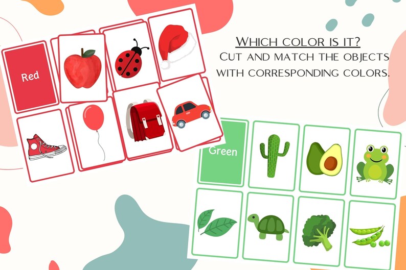 Printable Color Flashcards Montessori Flashcards Sorting - Etsy