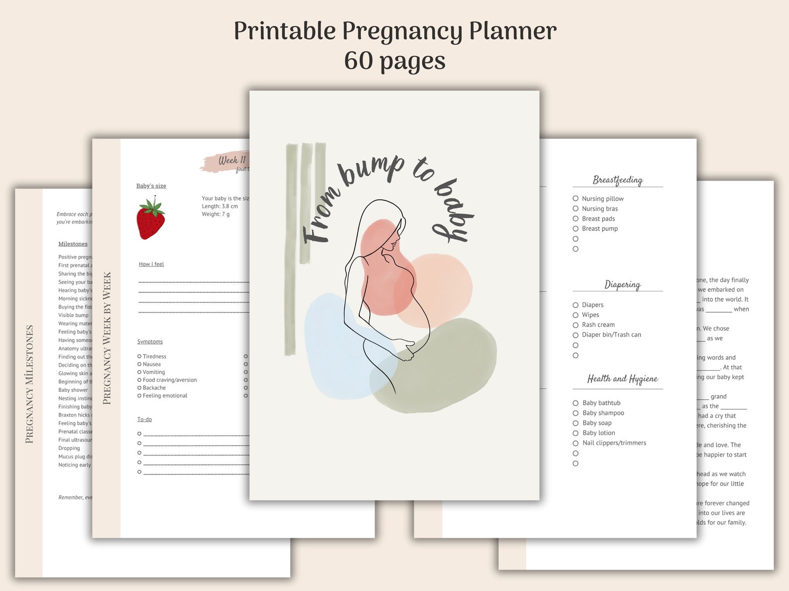 Printable Pregnancy Journal Printable Pregnancy Planner Pregnancy Diary ...