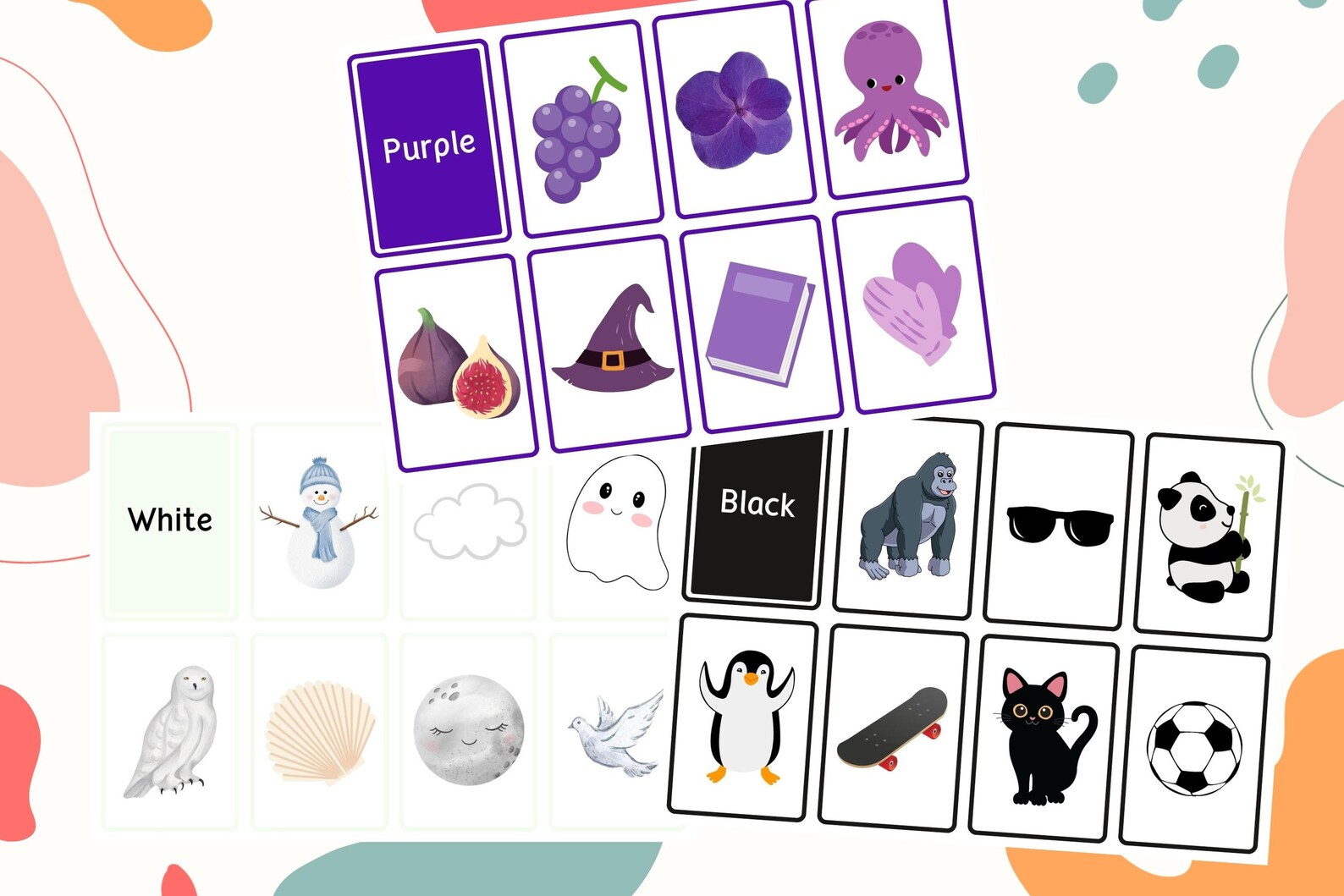 Printable Color Flashcards Montessori Flashcards Sorting - Etsy