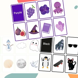 Printable Color Flashcards Montessori Flashcards Sorting - Etsy