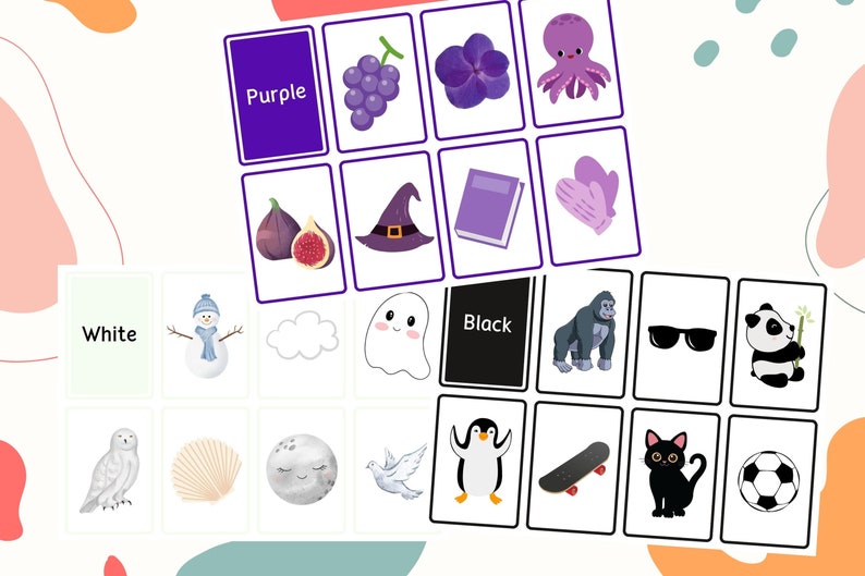 Printable Color Flashcards Montessori Flashcards Sorting - Etsy