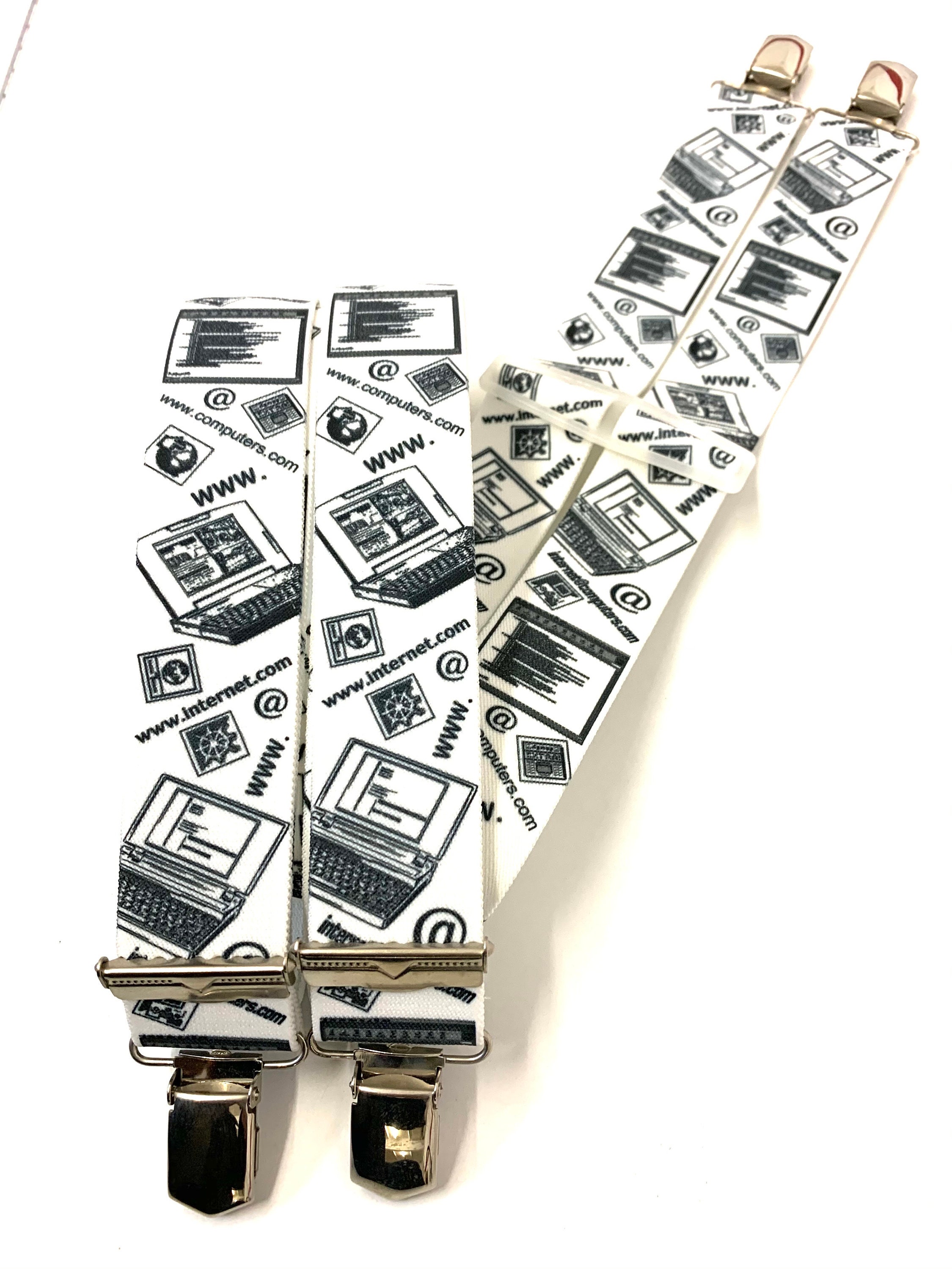 Suspenders 4 Clip H Shape With Computer Motif - Etsy
