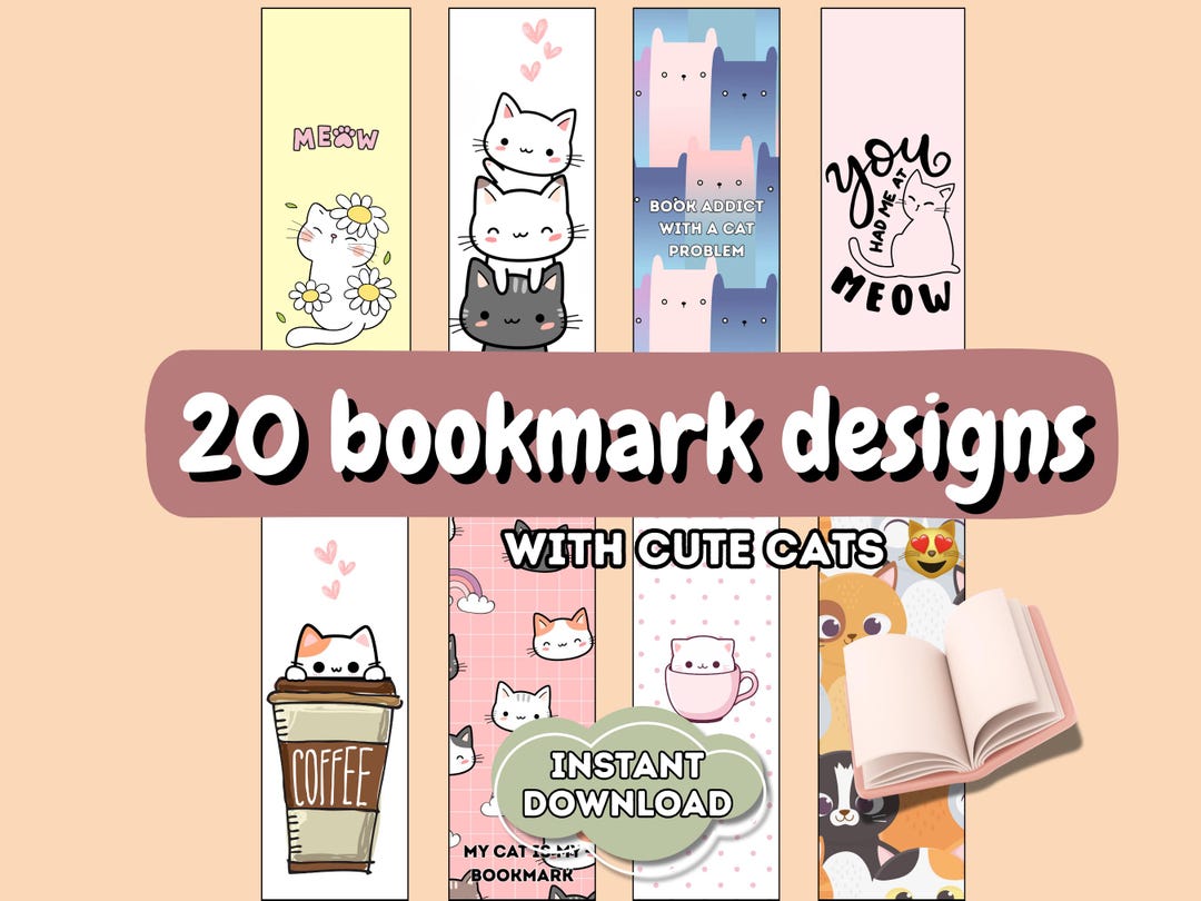 Cat Bookmarks, Bookmark Png, Bookmark for Women, Book Marks, Cat Lovers ...