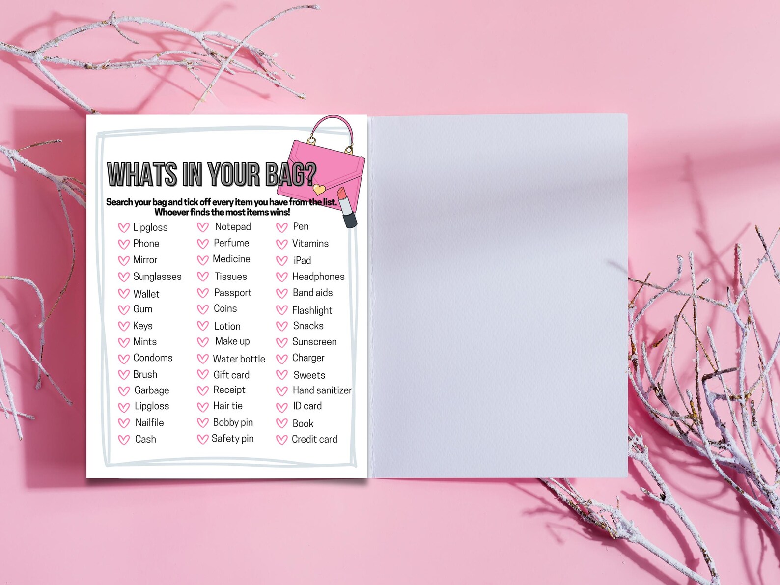 Ladies Night Bingo Game, Icebreaker Scavenger Hunt (digital Download ...
